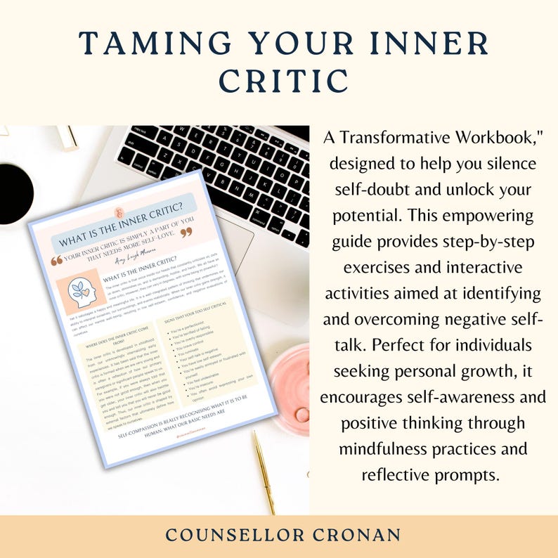 Inner Critic Workbook, Self Help, Self Healing, Mental Health Journal ...
