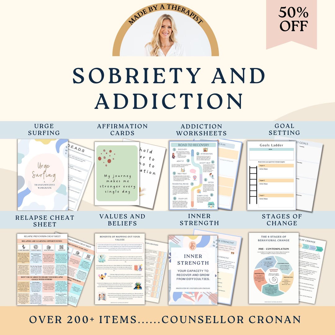 Sobriety Resource Mega Bundle, Relapse Prevention Coping Skills, Urge ...