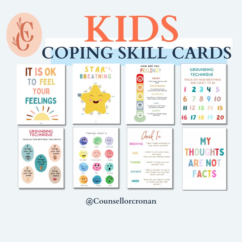 Kids Coping Skills Calm Cards Mindfulness Cards Grounding - Etsy
