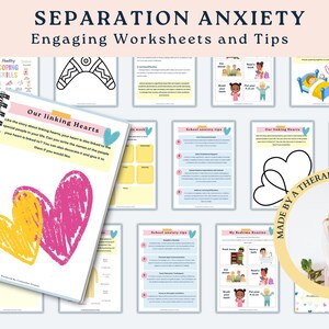 Kids Separation Anxiety Worksheets for Parents, Therapists, Counselors ...