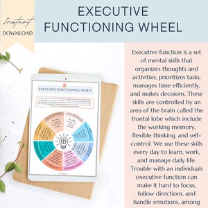 Executive Functioning Wheel and Strategies, ADHD, Autism, Coping Skills, Mental Health ...