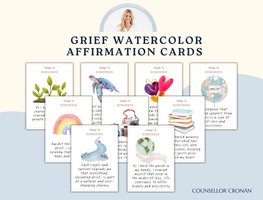 Grief Watercolor Affirmation Cards. Grief and Loss. Coping Skills ...