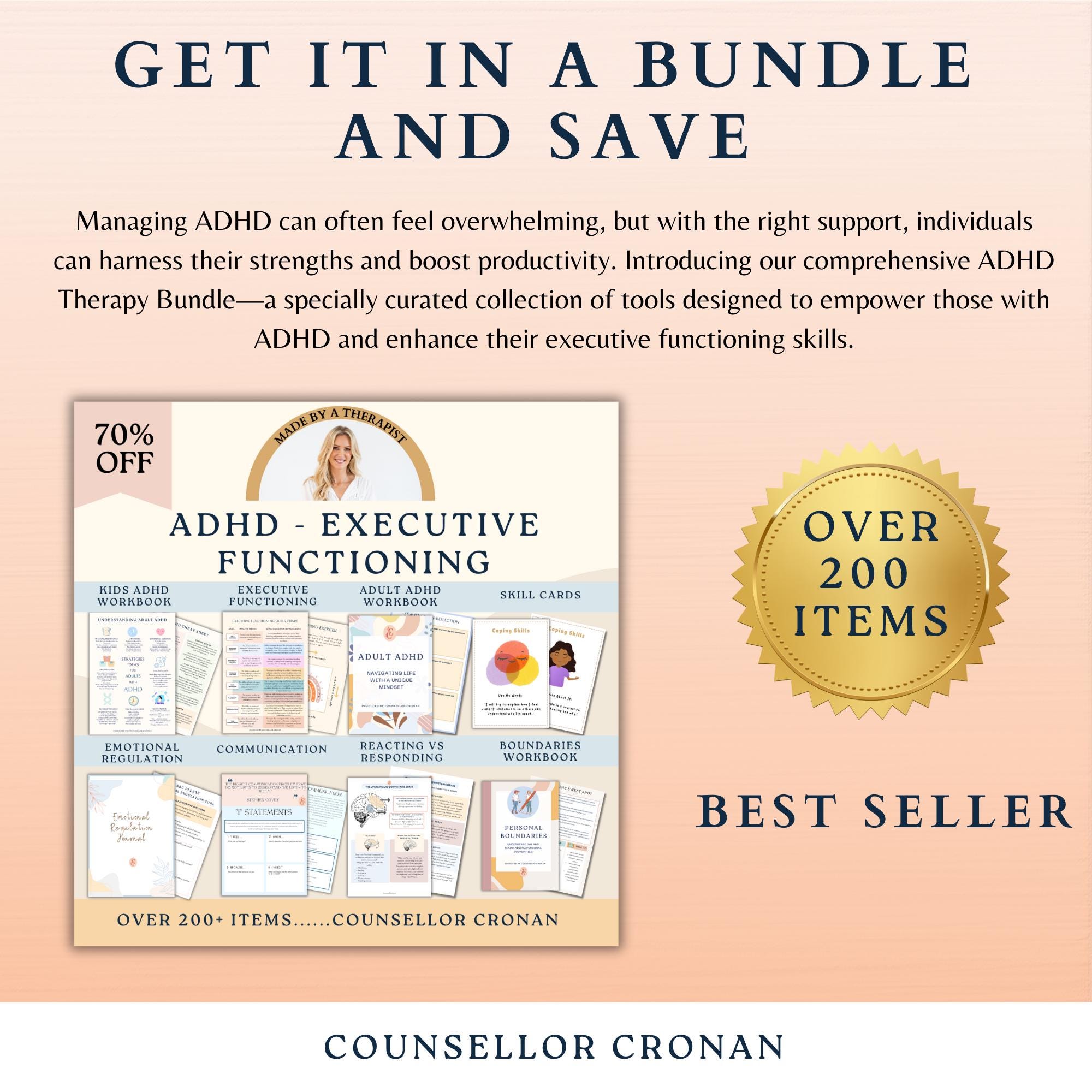 ADHD Therapy Workbook, Adhd Planner Adult, ADHD Late Diagnosis ...
