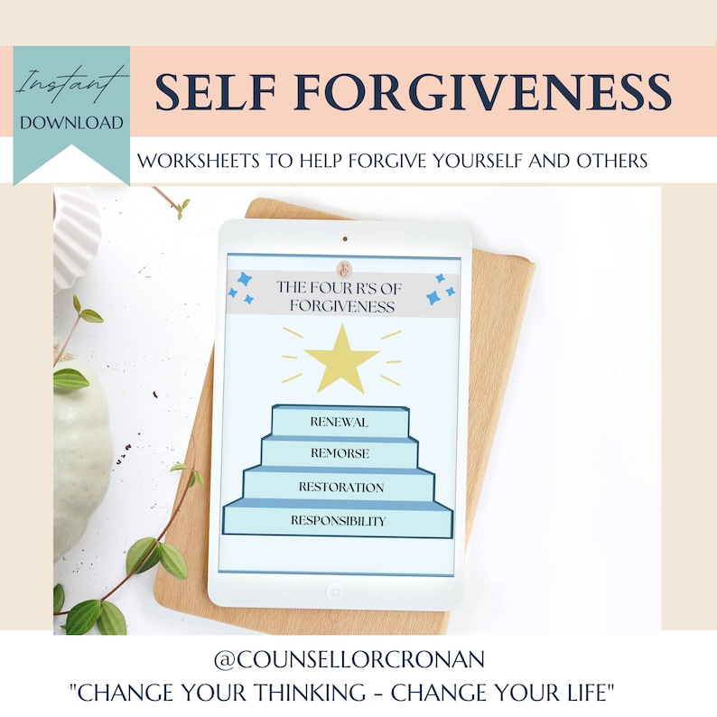 Self Forgiveness Worksheet Digital Download Journal PDF Self - Etsy