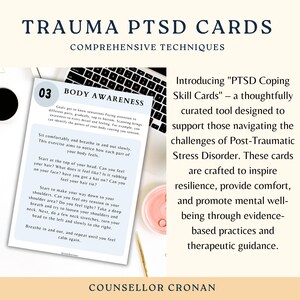 Trauma Therapy Cards, PTSD Coping Skills, Panic Attacks, Trauma ...