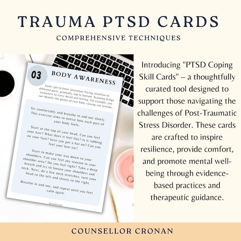 Trauma Therapy Cards, PTSD Coping Skills, Panic Attacks, Trauma ...