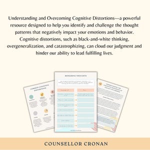 Unhelpful Thinking Styles, Cognitive Distortions, CBT Worksheets ...