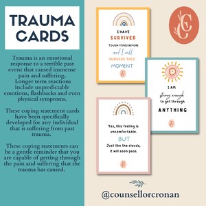 Trauma Affirmation Coping Statement Cards, Suffering Healing Cards ...