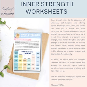 Inner Strength Worksheets, Solution Focused Therapy Strengths, SFBT ...