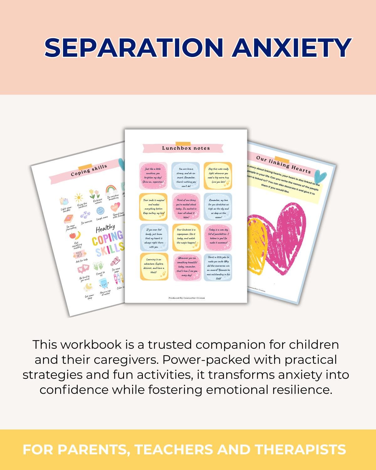 Separation Anxiety Workbook. Anxiety Relief. Kids Counselling. Art ...