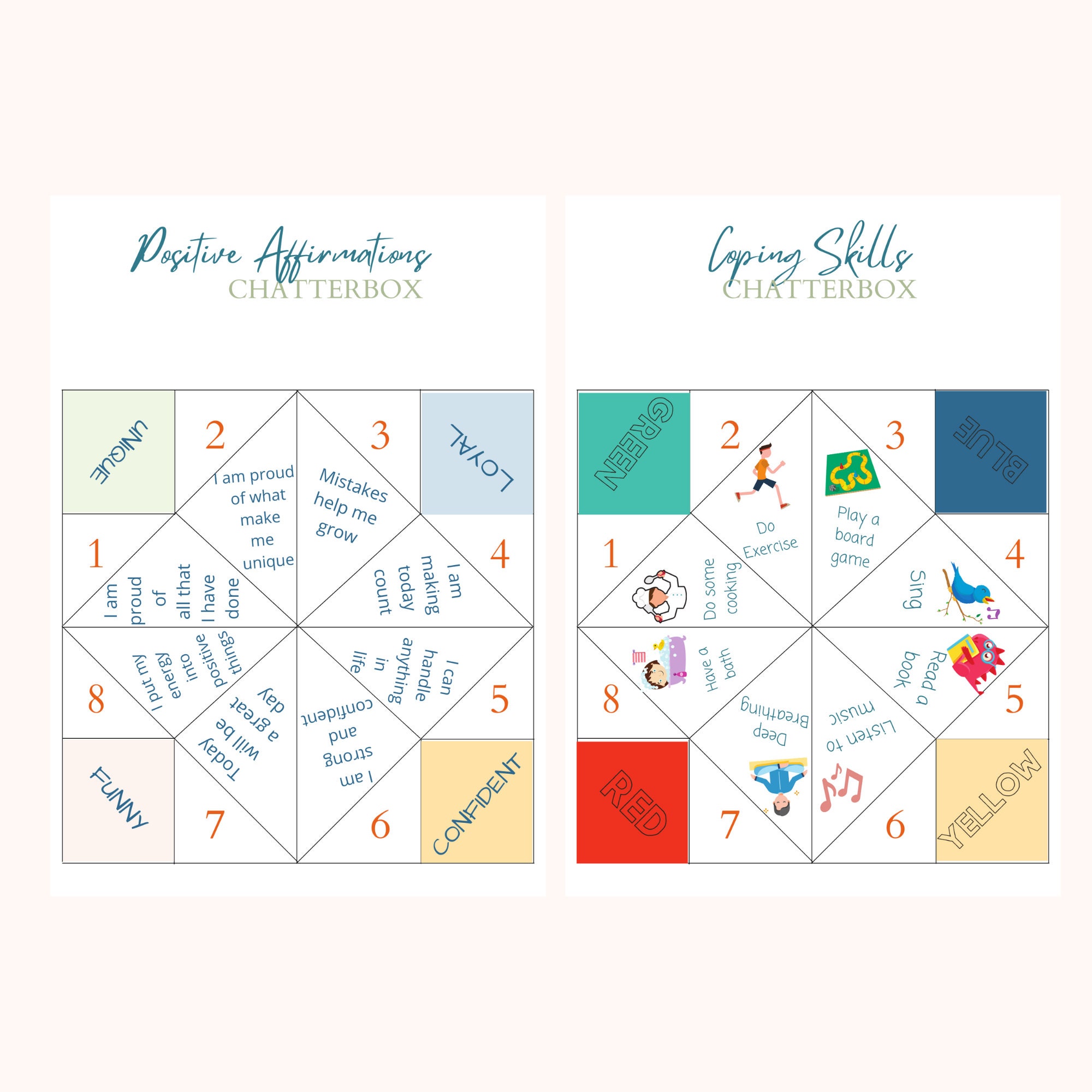 Social Emotional Learning Fortune Teller Kids Feelings - Etsy Australia