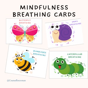 Bug Breathing Cards, Kids Mindfulness Cards, Coping Skills, Coping ...
