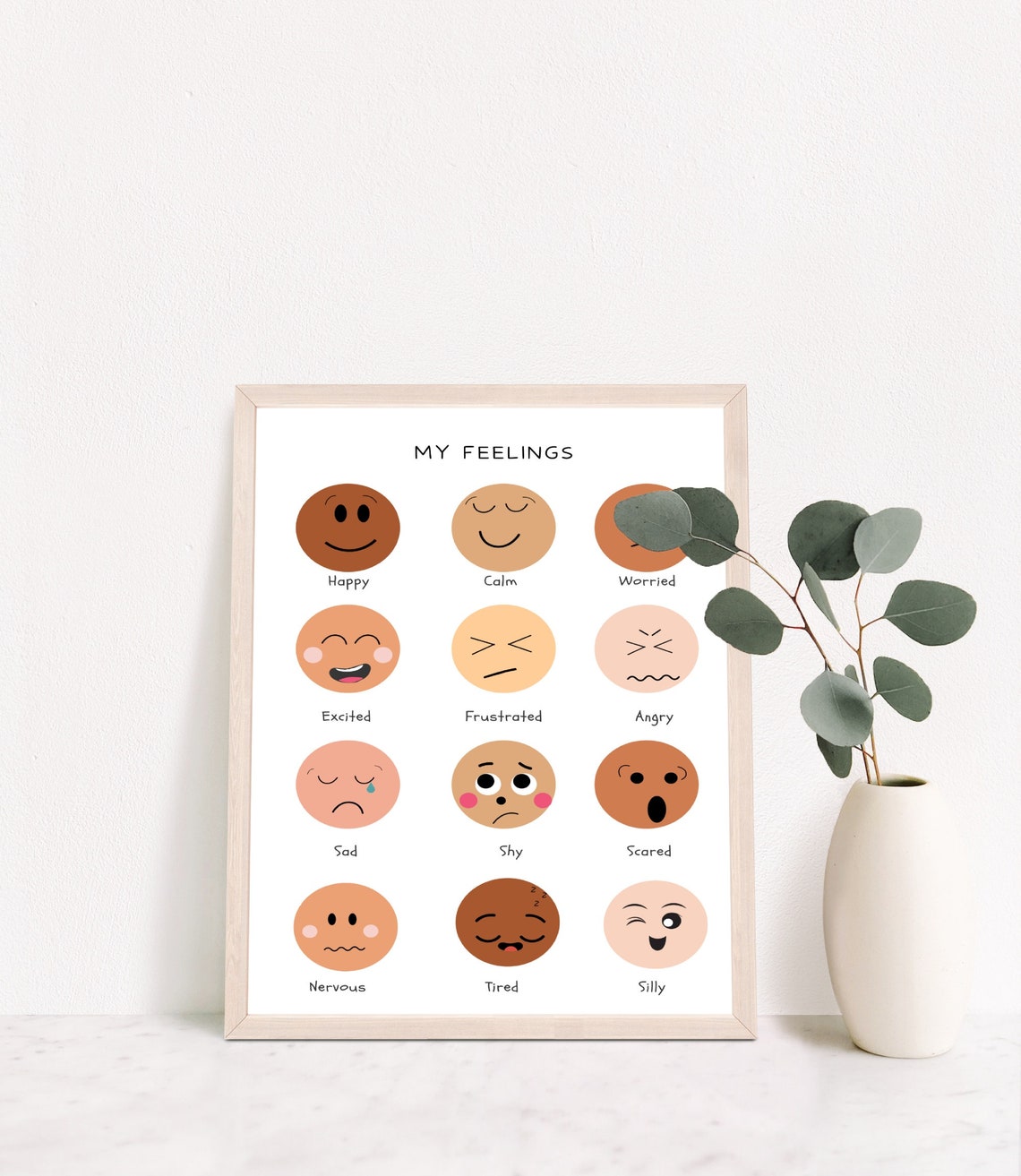 Emotions Feelings Printable Chart . Feelings Poster Self - Etsy