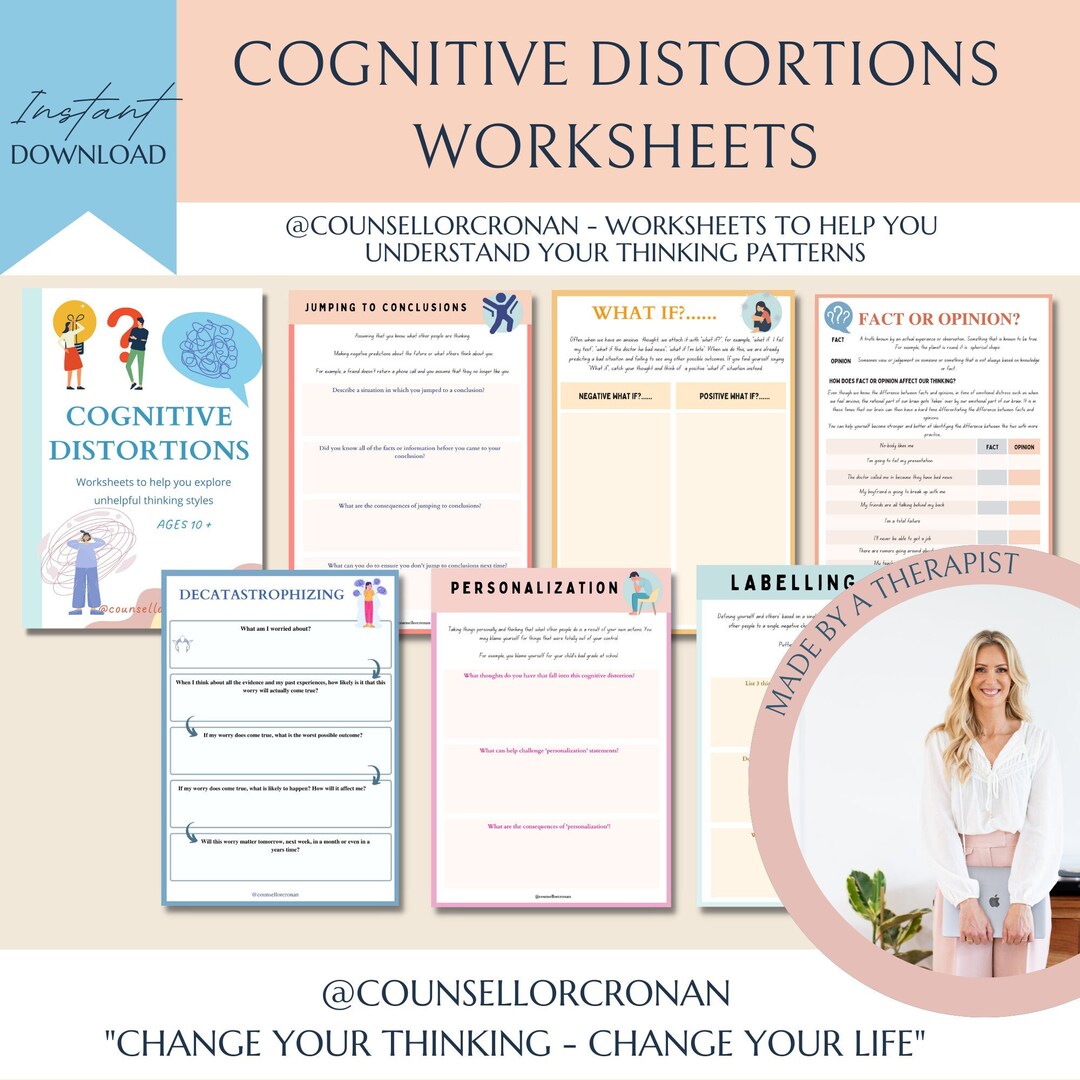 Unhelpful Thinking Styles Cognitive Distortions CBT - Etsy
