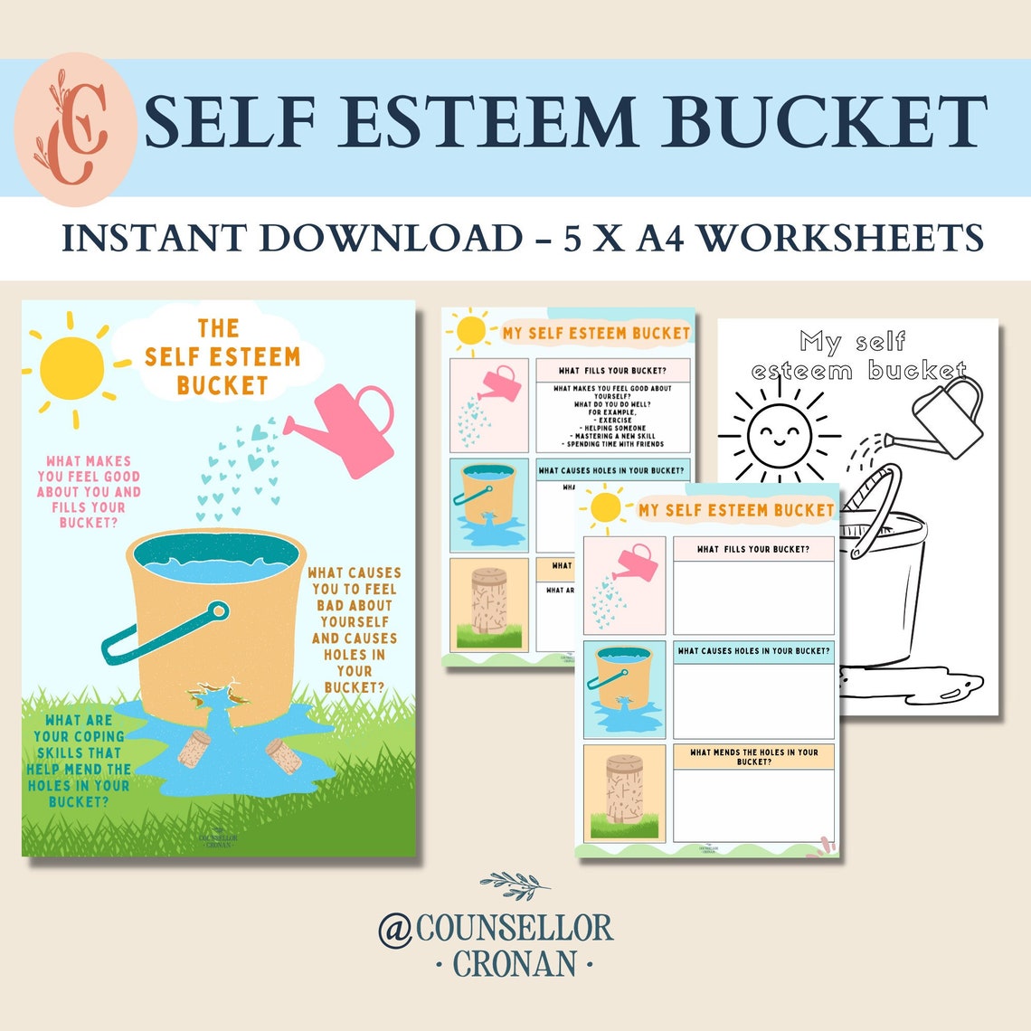 The Self Esteem Bucket Self Worth Self Love Confidence - Etsy