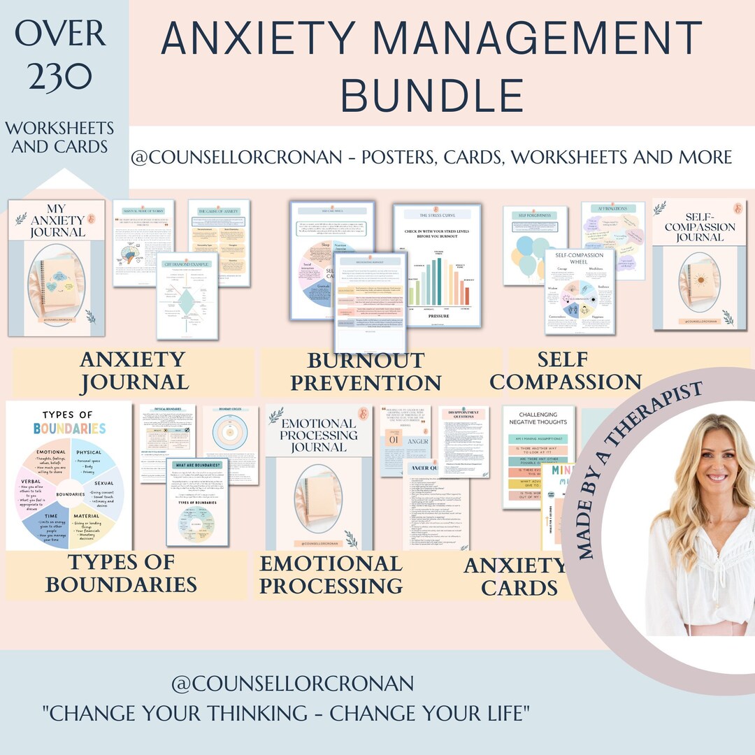 Anxiety Management Bundle Over 230 Therapy Worksheets - Etsy