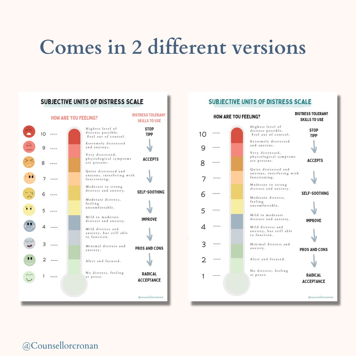 DBT Subjective Units of Distress Scale DBT Skills - Etsy Hong Kong
