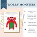 Worry Monster Activity Book, Manage Worries, Anxiety Relief, Zones Self ...
