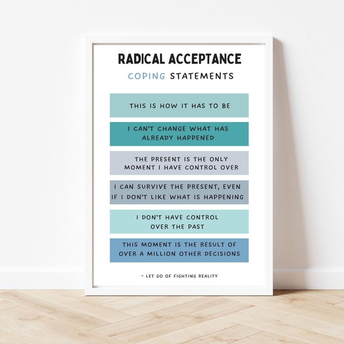 Radical Acceptance Coping Statements Poster DBT Skills DBT - Etsy