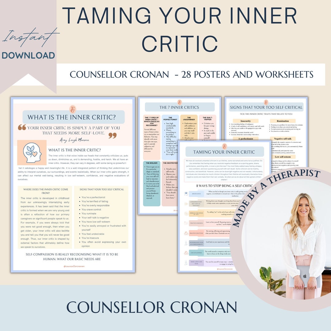 Inner Critic Workbook, Self Help, Self Healing, Mental Health Journal ...