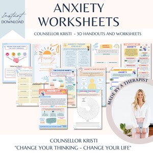 Anxiety Coping Skills Mega Bundle Therapy Worksheets Anxiety - Etsy ...