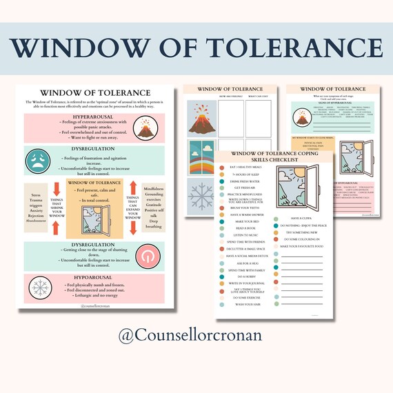 Window of Tolerance Worksheet Trauma Therapy DBT Therapy - Etsy