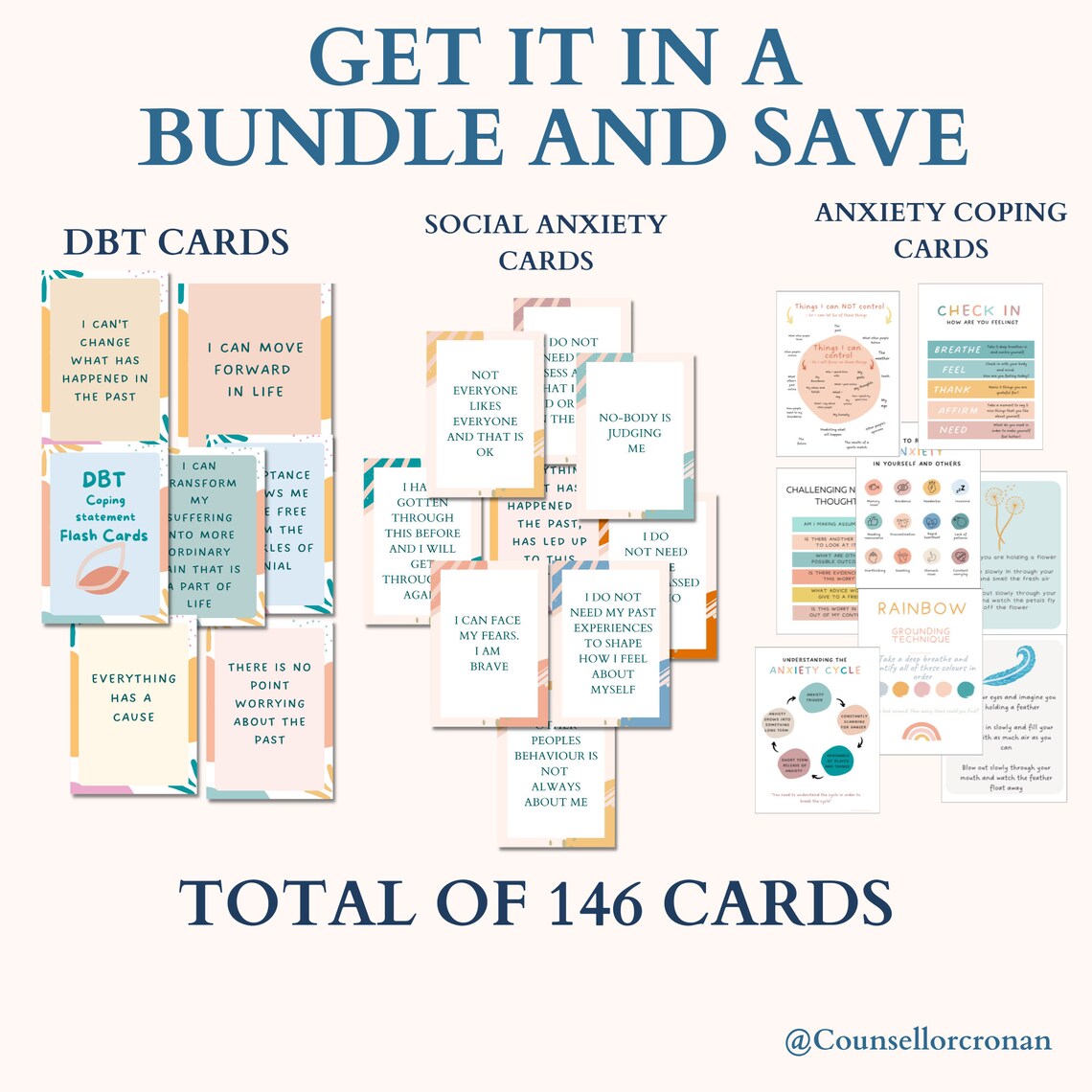 Anxiety Affirmation Cards Therapy Tools Calming Down Corner - Etsy