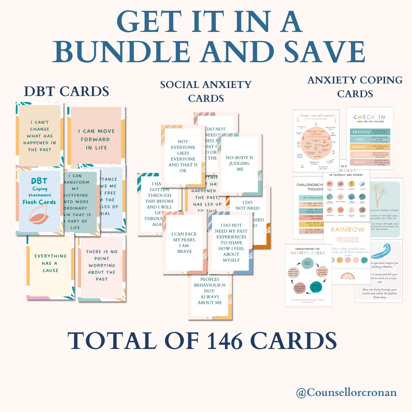 Anxiety Affirmation Cards Therapy Tools Calming Down Corner - Etsy