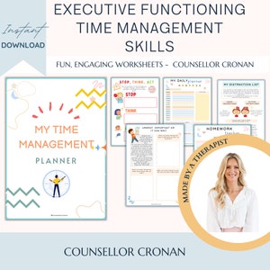 Adhd-executive Functioning Worksheet Bundle for Kids, Time Management ...