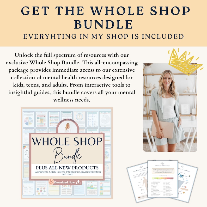 Worry Monster Anxiety Workbook for Kids, CBT Worksheets, Therapy Office ...