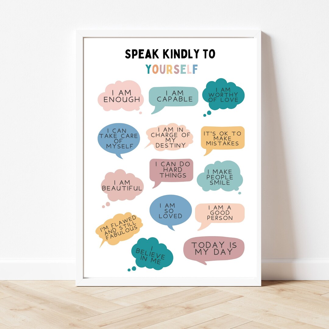 Positive Affirmations Poster, Feelings Poster, Positive Self Talk ...