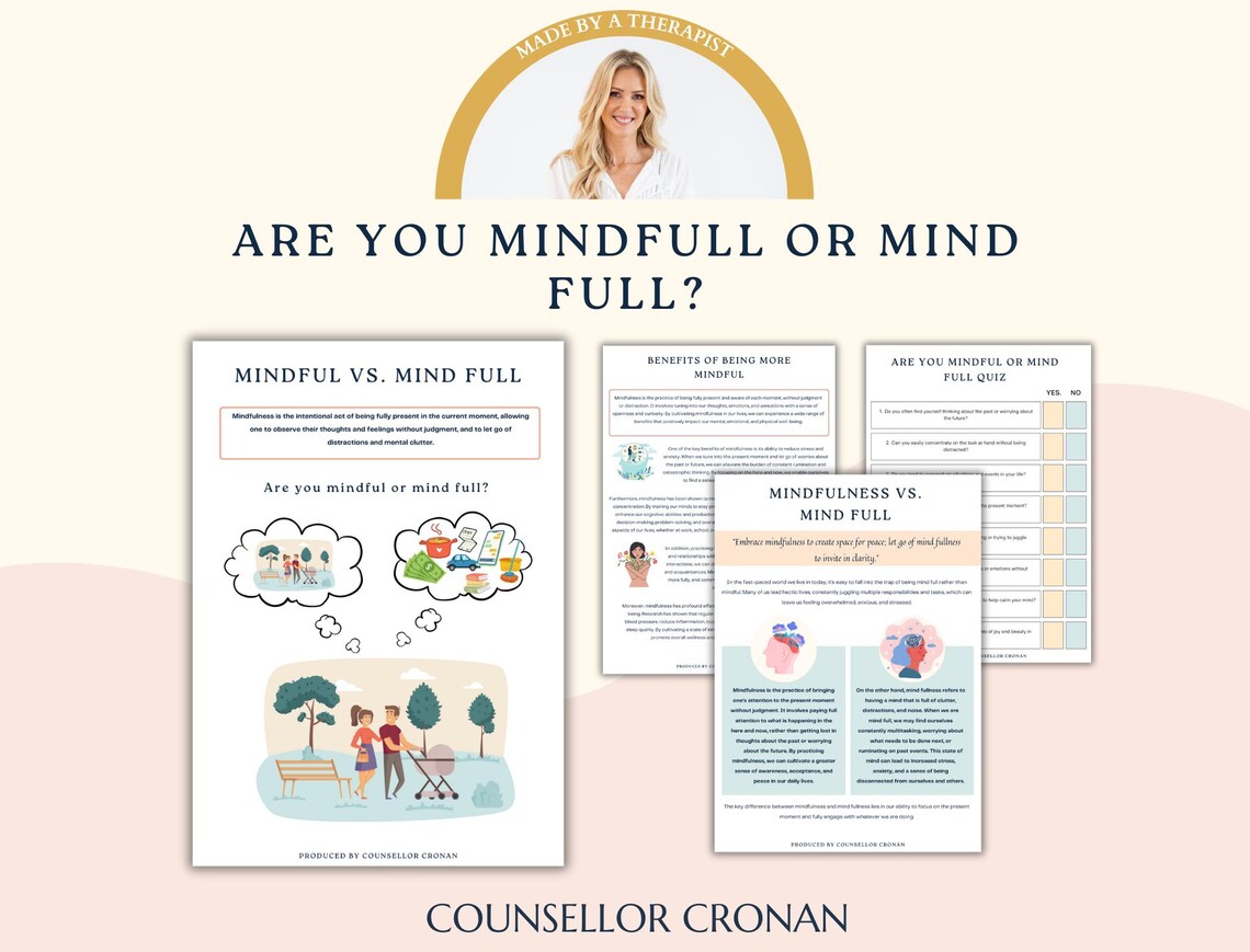 Mindfulness Bundle. Therapeutic Coping Skills and Strategies, Self-care ...