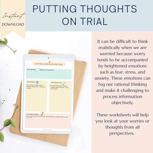 Putting Your Thoughts on Trial Worksheet. Catastrophizing. Thinking ...