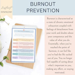 Burnout and Prevention Resource Pack, Stress Worksheets, Self-care ...