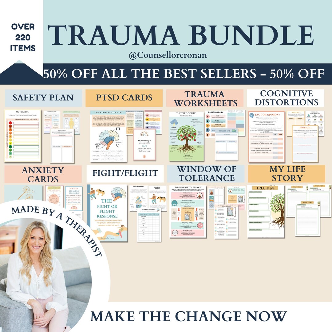 Trauma Therapy 50% off Bundle Anxiety Coping Skill Card - Etsy