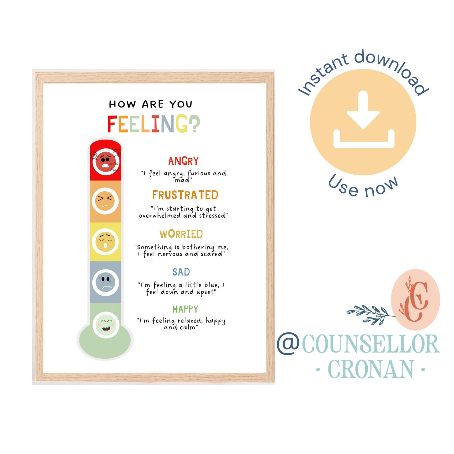 Feelings Thermometer Chart, Calming Down Corner, How Are You Feeling ...
