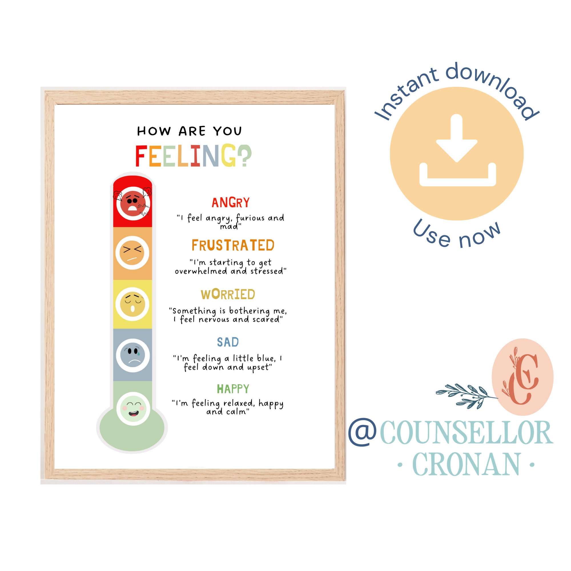 Feelings Thermometer Chart, Calming Down Corner, How Are You Feeling ...