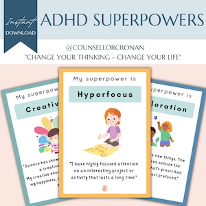 ADHD Superpower Strength Cards Executive Functioning ADHD - Etsy