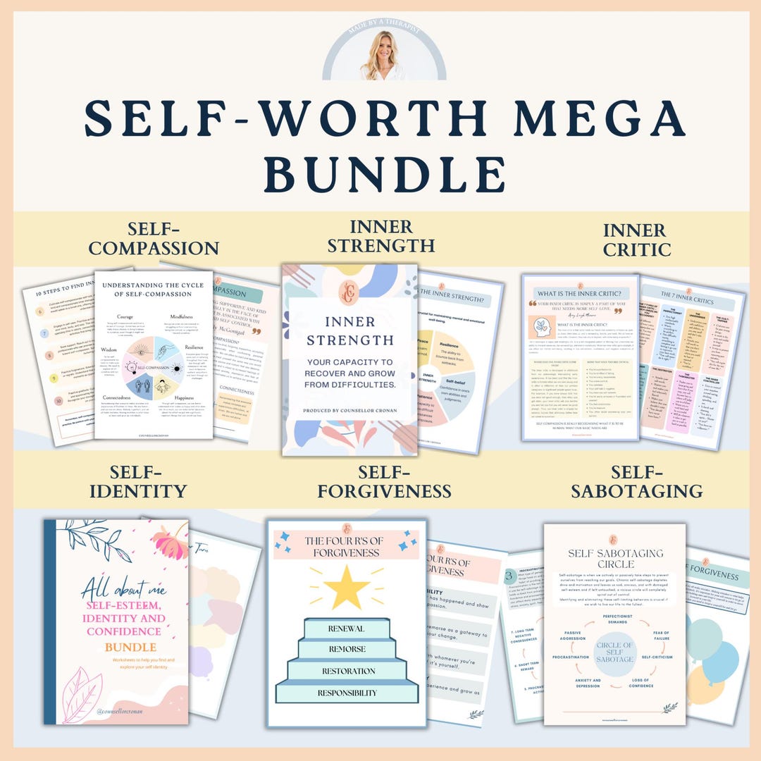Self Worth Worksheet and Cards Bundle, Self Esteem, Confidence, Teen ...