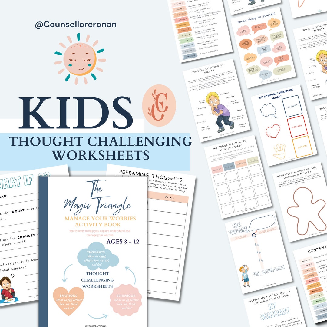 Thought Challenging Activity for Kids, Therapy Worksheets, Therapy Tool ...