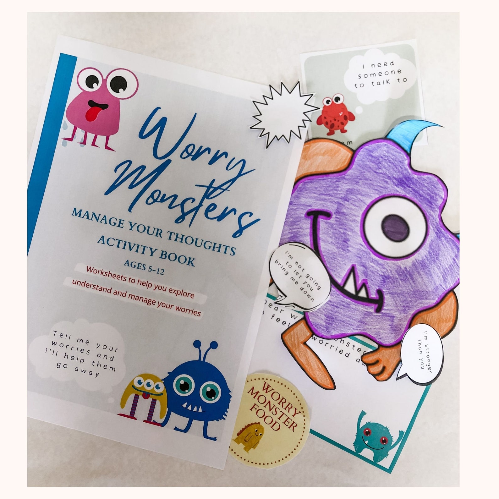 Worry Monster Activity Book Manage Worries Anxiety Relief - Etsy Canada