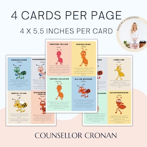 ANTS - Automatic Negative Thinking Cards. Thinking Errors, Cbt Cards ...