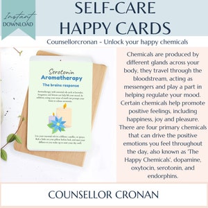 Self-care Cards, Happy Chemical Cards, Serotonin, Dopamine Education ...