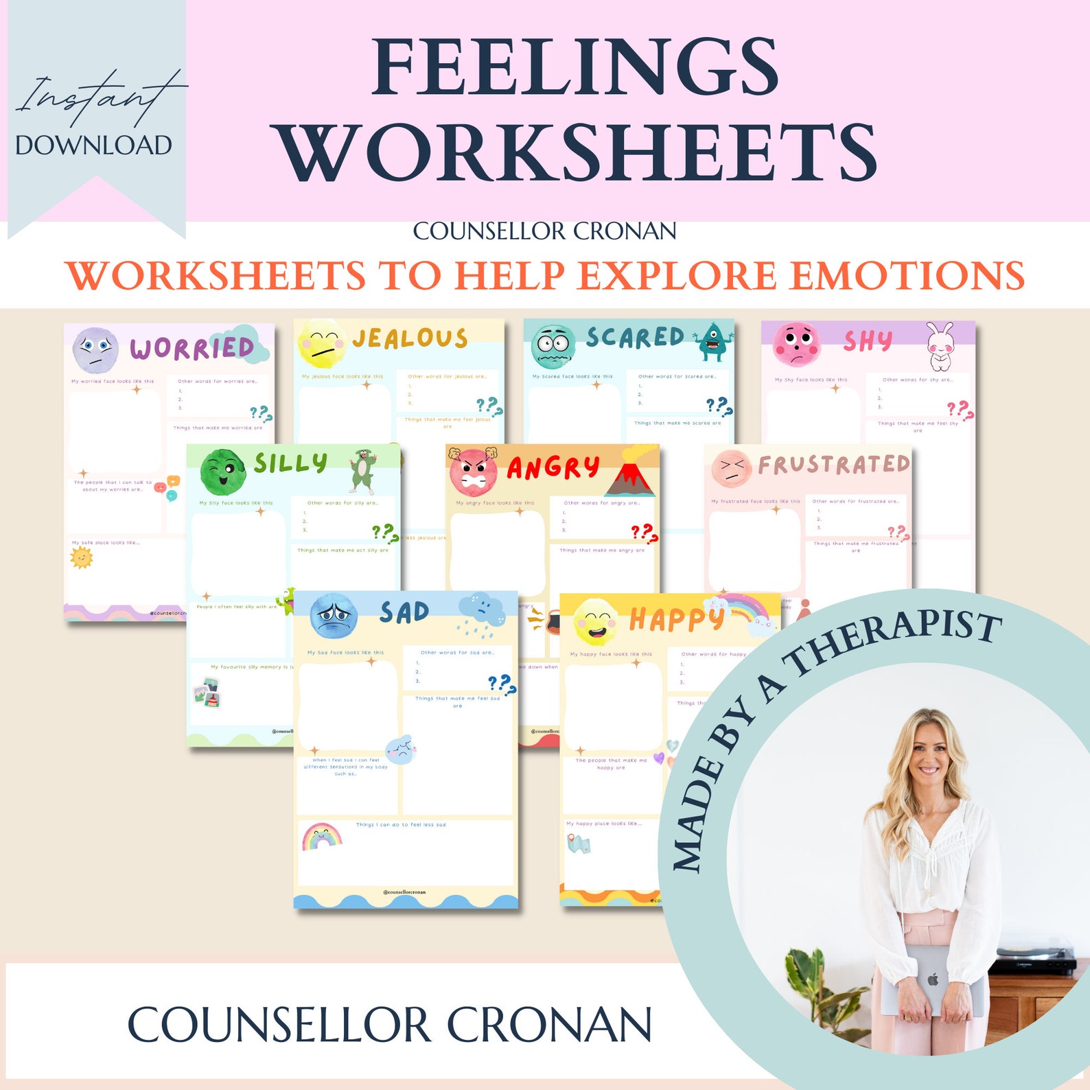 50% off Kids Anxiety Toolbox Bundle, Therapy Bundle, Calm Down ...