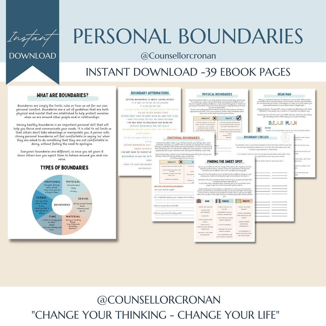 Boundaries Workbook DBT Bundle Boundaries Worksheets - Etsy