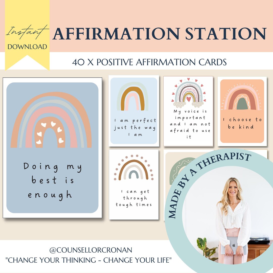 Positive Affirmation Cards Therapy Office Decor Calming - Etsy