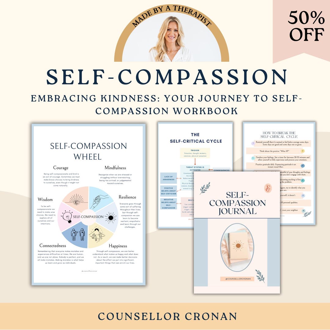 Self-compassion Journal, Self-care Workbook, Positive Affirmations ...