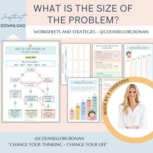 The Size of the Problem Worksheets Kids Therapy Executive - Etsy