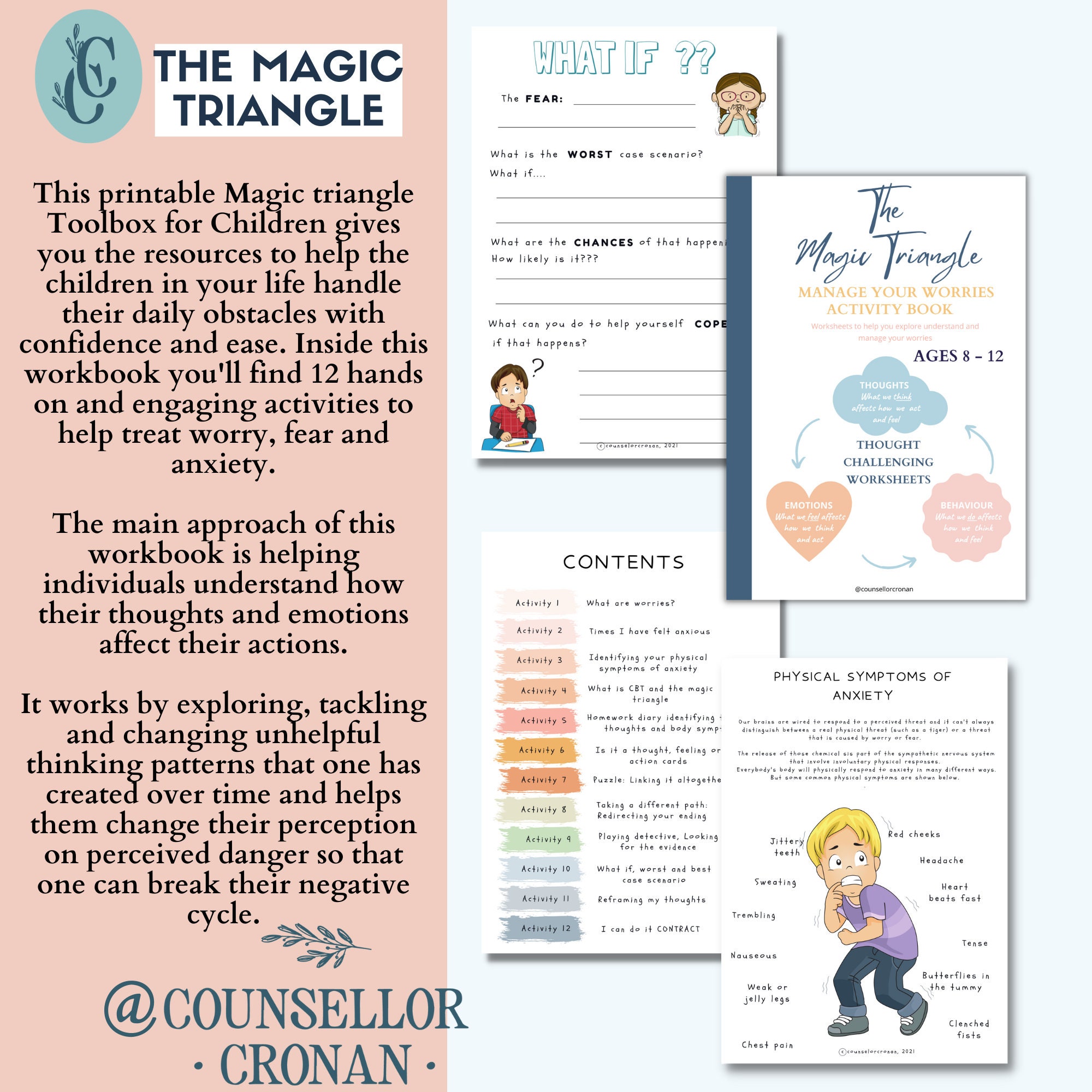 Thought Challenging Activity for Kids Therapy Worksheets - Etsy Australia