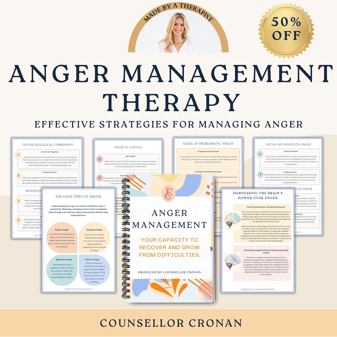 Anger Management Therapy Workbook. Coping Skills and Strategies. Self ...